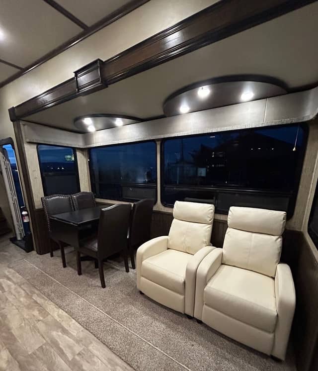 The 2019 Grand Design Solitude three slides, 38 feet, dual ACs, king ...